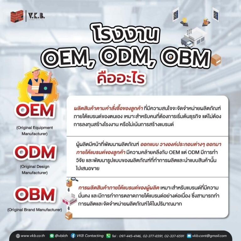 การก่อสร้างโรงงาน OEM, ODM, OBM - VKB Contracting Co.,Ltd.
